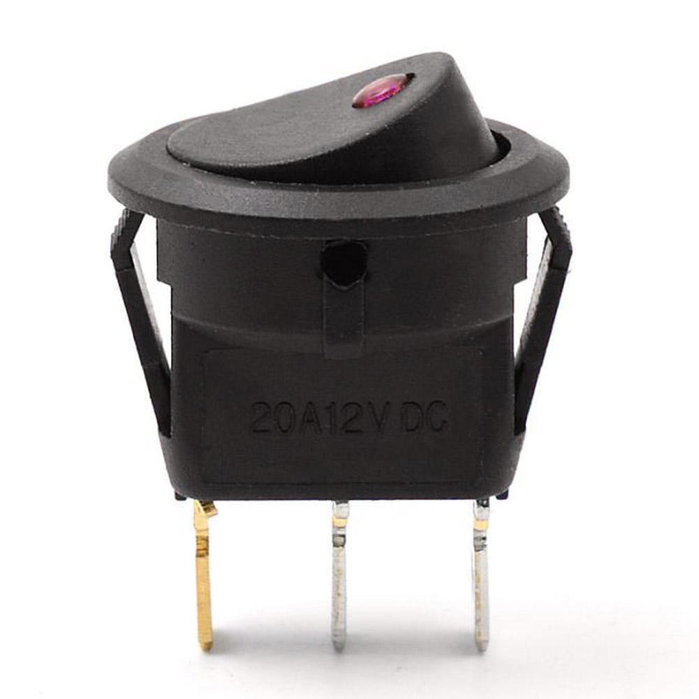 3 Model LED DIY Round Light Rocker Switch ON-0FF Power Button Switches ...