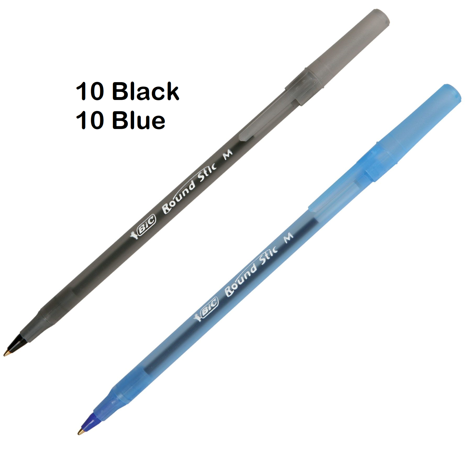 Bic Biro Round Stic Black Blue Ink Medium Ball Point Biro Pen Comfort 1 ...