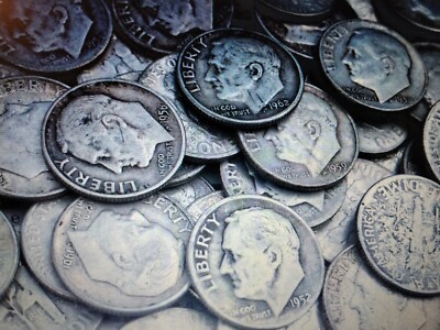 10 Roosevelt Dimes - 1964 & Older 90% Junk Silver - US Constitutional ...