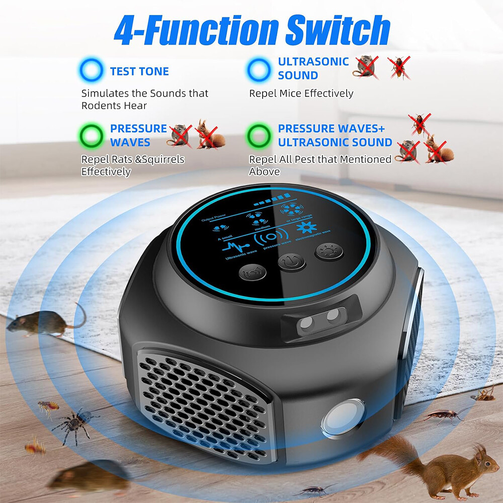 Ultrasonic Repellent 360° Electronic Control Pest Rat Cat Mice Rodent ...