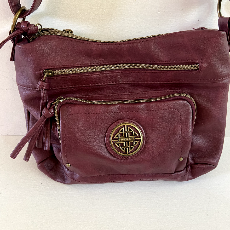 Stone & Co Mountain Purse Leather Red Crossbody Shoulder Bag Purse ...