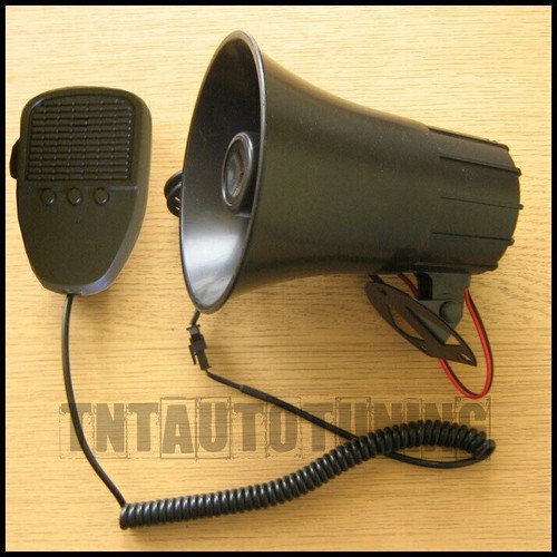 Auto Sirene mit Mikrofon Ansager 3 Klang Hupe Signalhorn 60W 12V 300dB ...