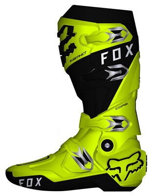 Fox Racing Instinct Mens MX Offroad Boots Fluo Yellow | eBay
