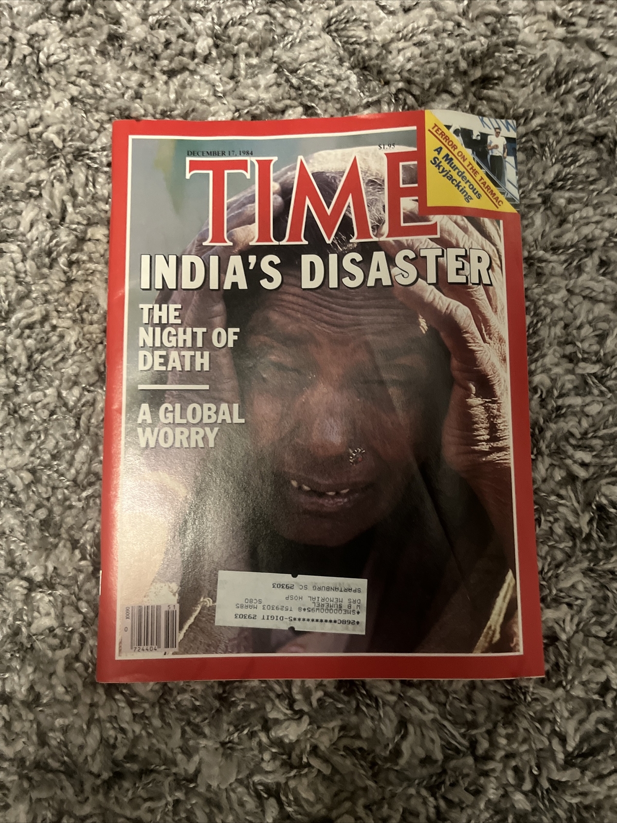 Time Magazine India's Union Carbide Disaster / Hijackers Flight 221 ...