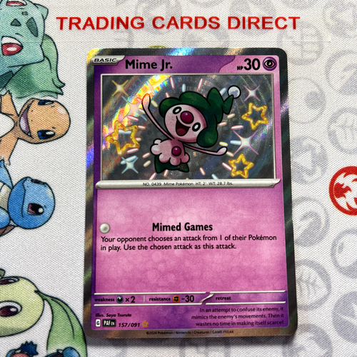 Mime Jr. 157/091 Holo Rare S & V Paldean Fates Pokemon Card | eBay