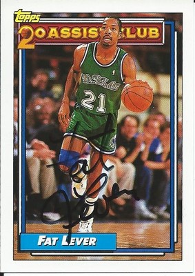 Autographed 1992-93 Fat Lever Dallas Mavericks Basketball card #221 w ...