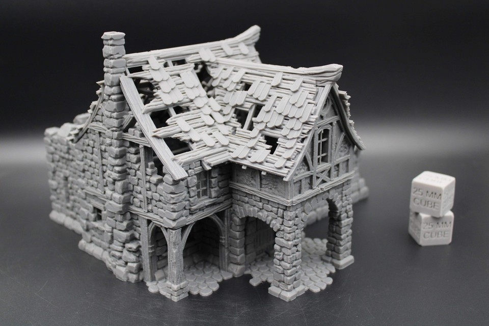Tabletop Terrain Fantasy Barracks Guard House Ruin Dnd RPG Wargame ...