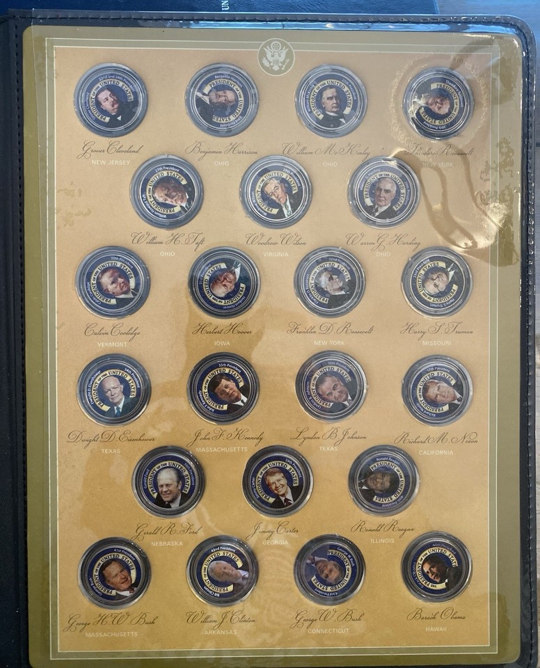 US Commemorative Colorized US Presidential Quarters 43 Coin Set | eBay