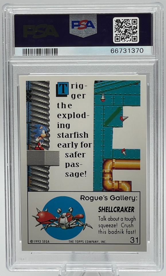 1993 Topps Sonic the Hedgehog #31 “Shellcracker” PSA 9 – Video Game Non ...