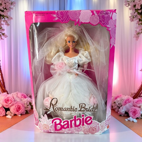 Vintage 1992 Romantic Bride Barbie Wedding Doll Mattel #1861 Blue Eyes ...