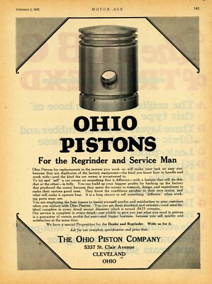 1922 Ohio Piston Co. Ad: for the Regrinder & Service Man - Cleveland ...