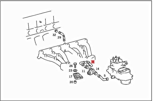 Genuine Mercedes-Benz Hose Idle Air Sys Vlrub 1030940482 / 103-094-04 ...