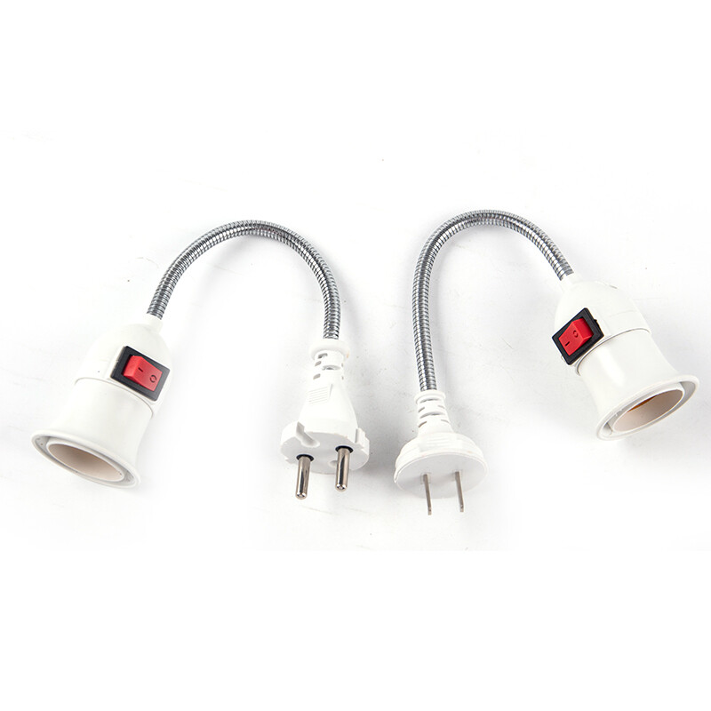 E27 Socket Lamp Bulb Holder Light Socket With Switch EU US Plug Lamp ...