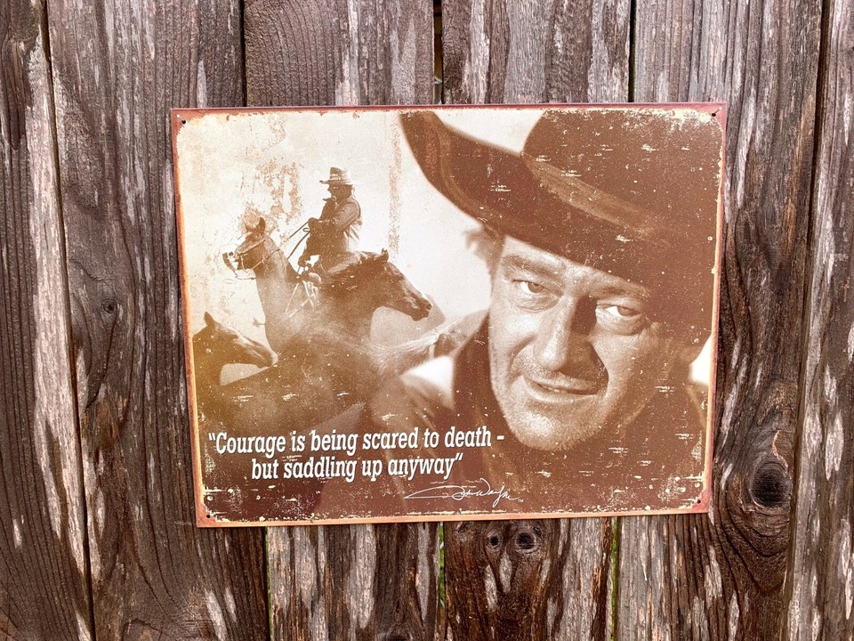 John Wayne Courage Vintage Metal Tin Sign Wall Decor Garage Home Rustic ...