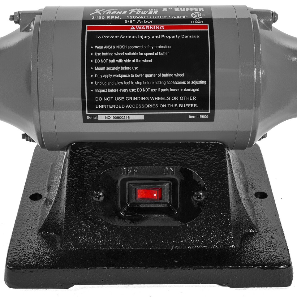 8 inch 3/4HP Electric Heavy-Duty Dual Buffer Bench Tabletop Polisher ...