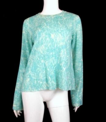 EMPORIO ARMANI BLUE & WHITE ABSTRACT PRINT VIRGIN WOOL PULLOVER SZ.44 ...