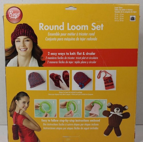 Boye Round Loom Set 4 Looms & Instructions Make Christmas Gifts Hats ...