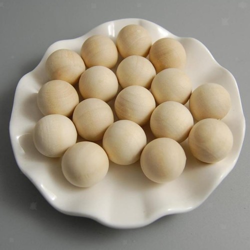 100 Pack Round Natural Wood Spacer Smooth Beads Unfinished Wooden Balls ...