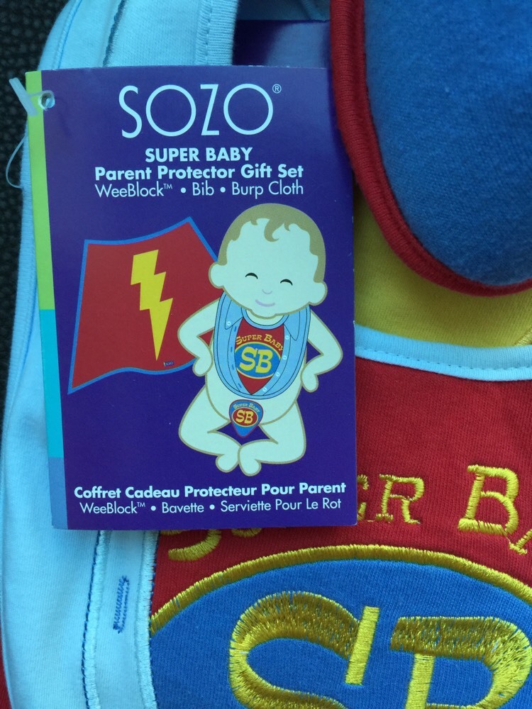 SOZO Baby Boy Super Hero GIFT SET Weeblock * Bib * Burp Cloth Super ...