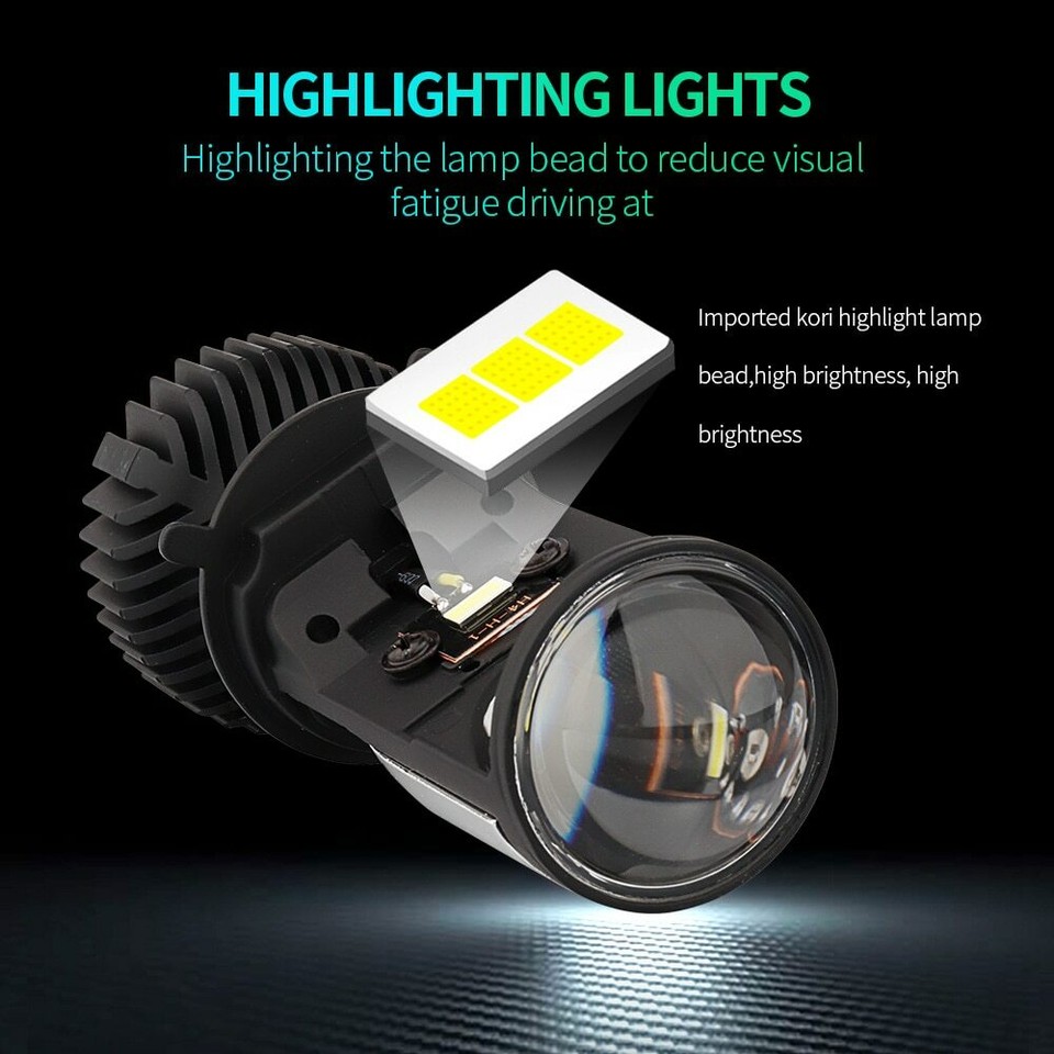 Y6 H4 Mini Bi-LED Projector Lens LED Headlight Hi-Low 24000LM 100W ...