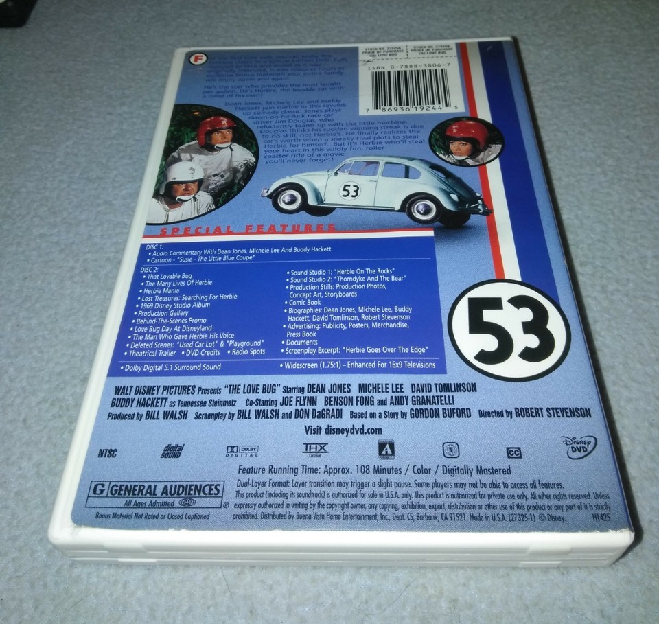 Disney - The Love Bug (DVD, Special Edition) 786936192445| eBay
