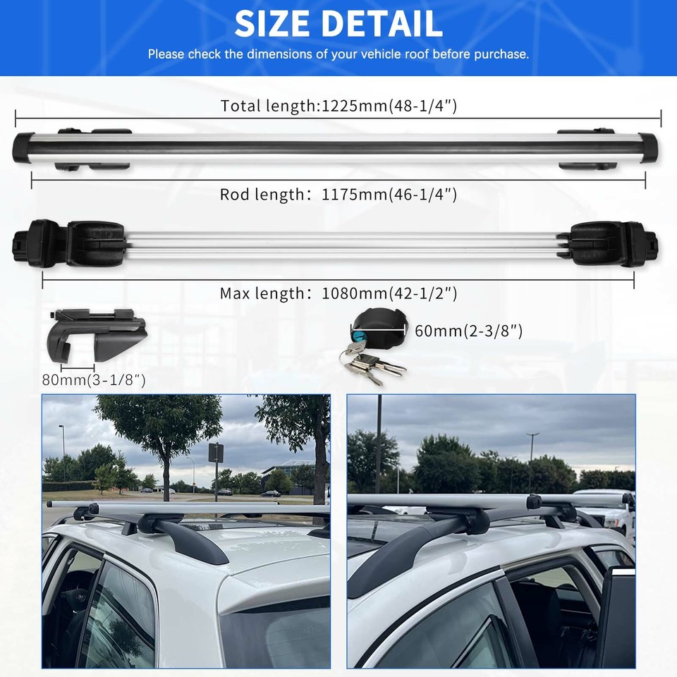 Car Roof Rack Cross Bar Rail Luggage Cargo Carrier Lock For Chevy Trax ...