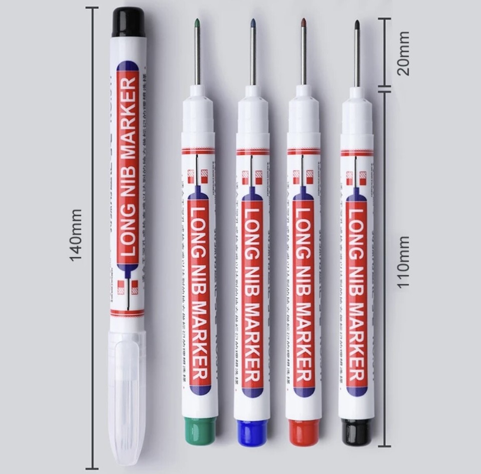 20mm Long Nib Nose Reach Head Permanent Ink Marker Pens Fine Tip Deep ...