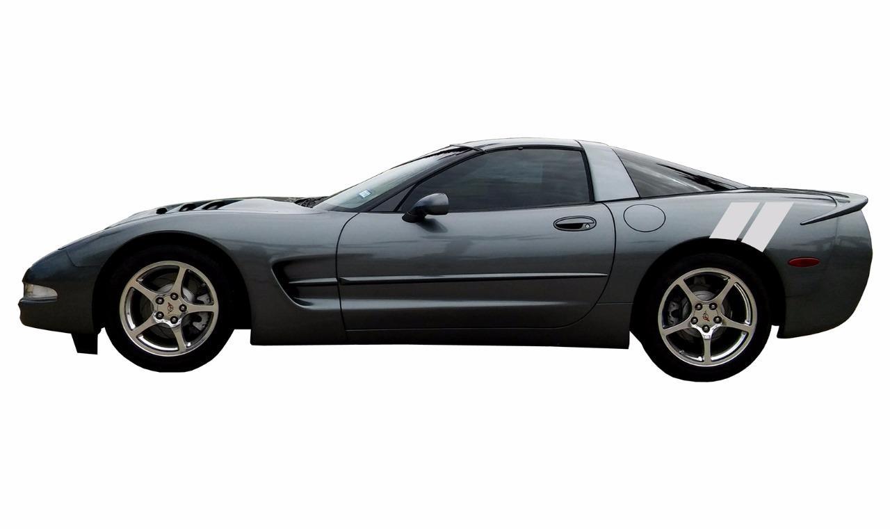 Fits Chevy CORVETTE C5 Rear 4" Fender Double Hash Bar vinyl Racing ...