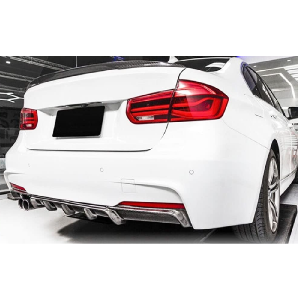 Fits BMW F30 Sedan 4Door Gloss Black Mp Style Rear Diffuser Lip Bumper ...