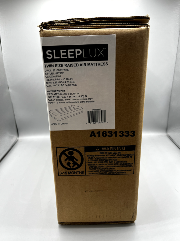 SLEEPLUX Durable Inflatable Air Mattress with Built-in Pump NEW Open ...