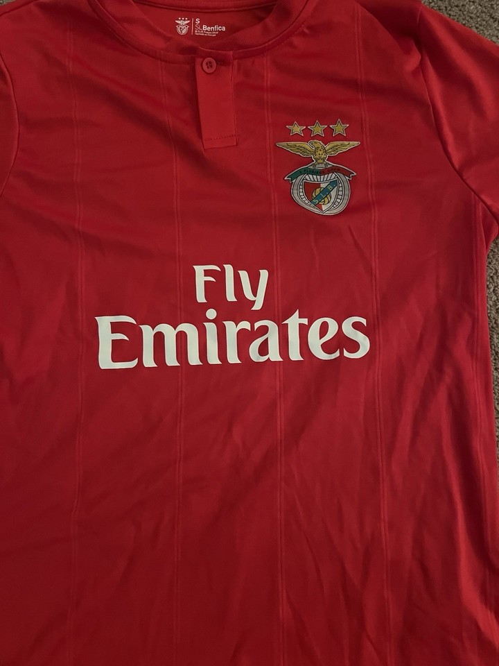 Benfica Fly Emirates Soccer Jersey Red Polo Shirt Cervi #11 Size Small ...