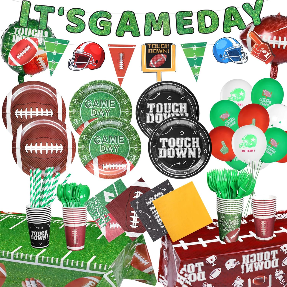 164PCS Football Party Supplies Birthday Decorations Football Banners ...