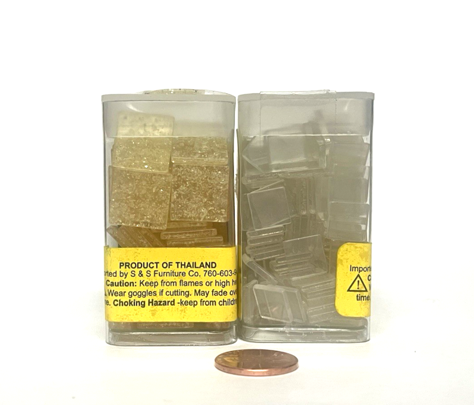 TWO DIFFERENT SIZES OF DOLLHOUSE MINIATURE E-ZEE TILES FAUX GLASS ...