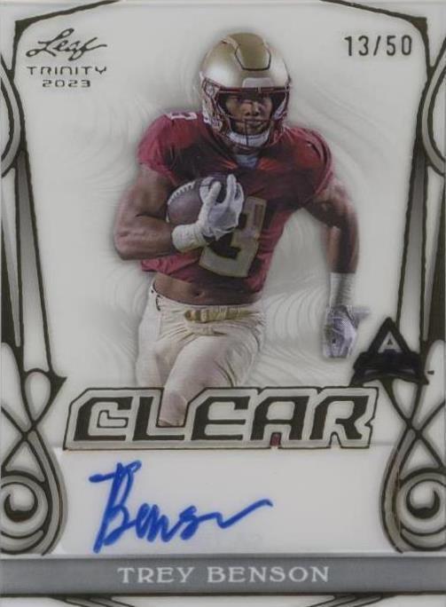 2023 Leaf Trinity - Clear Auto Trey Benson #CA-TB3 Gold Foil /50 (AU ...