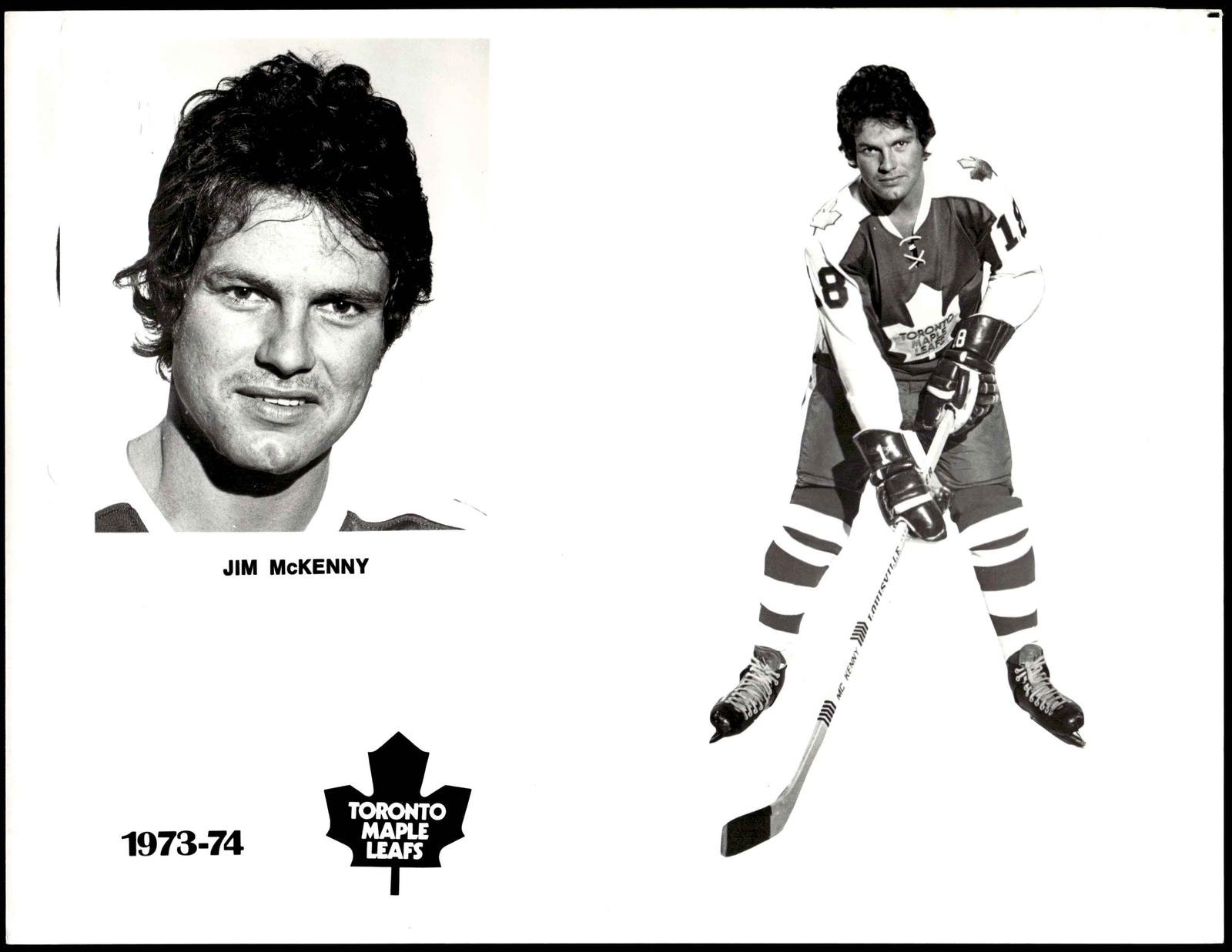 1973-74 TORONTO MAPLE LEAFS TEAM ISSUE PICTURE 8X10 JIM MCKENNY //// | eBay