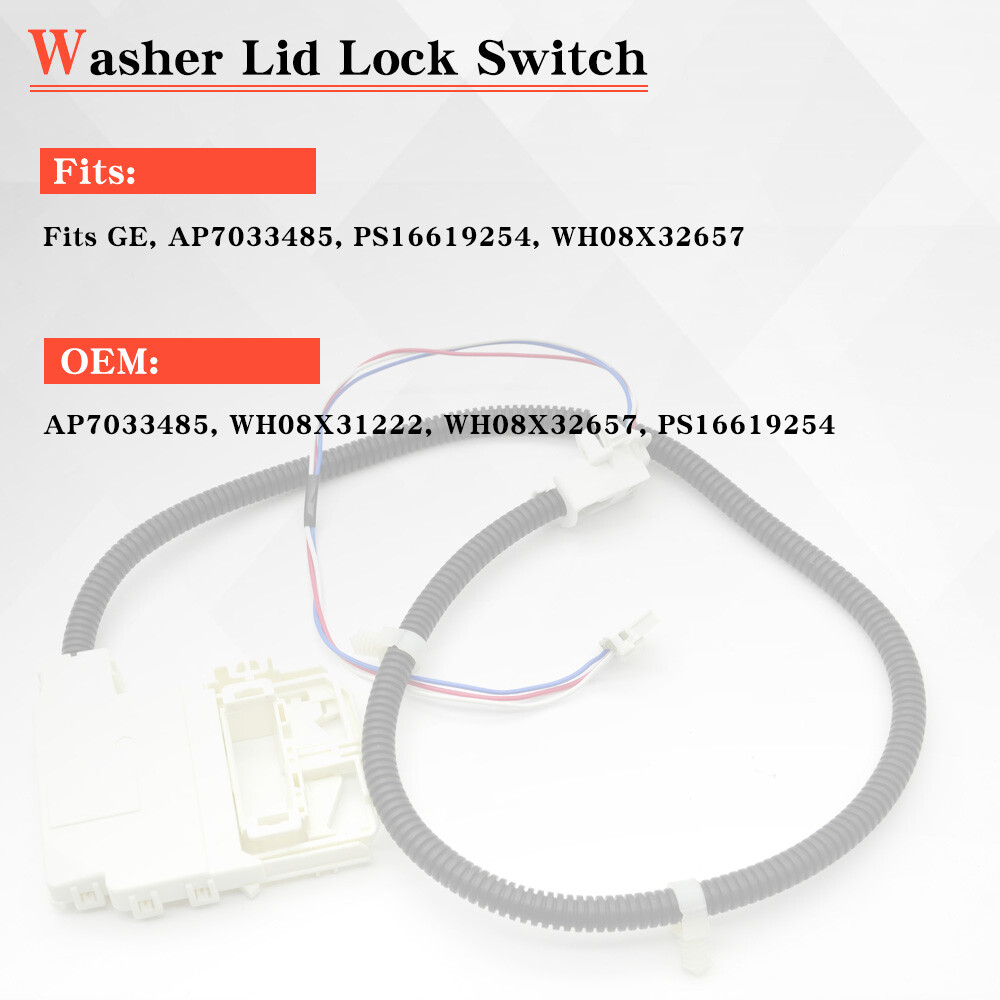 Washer Lid Lock Switch fits GE, AP7033485, PS16619254, WH08X32657 | eBay
