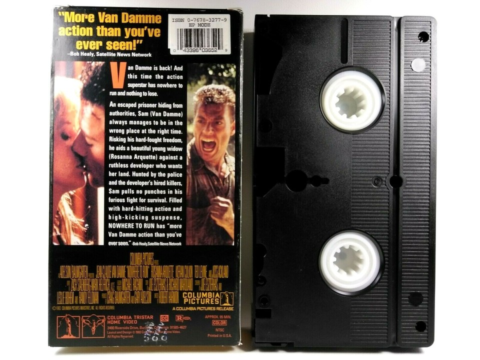 Nowhere to Run (VHS, 1993) Jean-Claude Van Damme, Rosanna Arquette ...