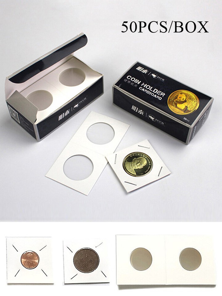 50 Assorted Coin Holders 2X2 Cardboard Mylar Flips You Pick Size New 12 ...