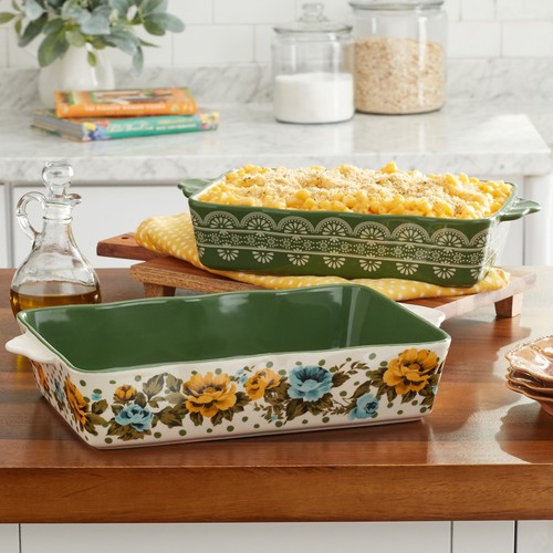 Kitchen Bakeware Sets Rose Shadow 2-Piece Ceramic Baker Set ...