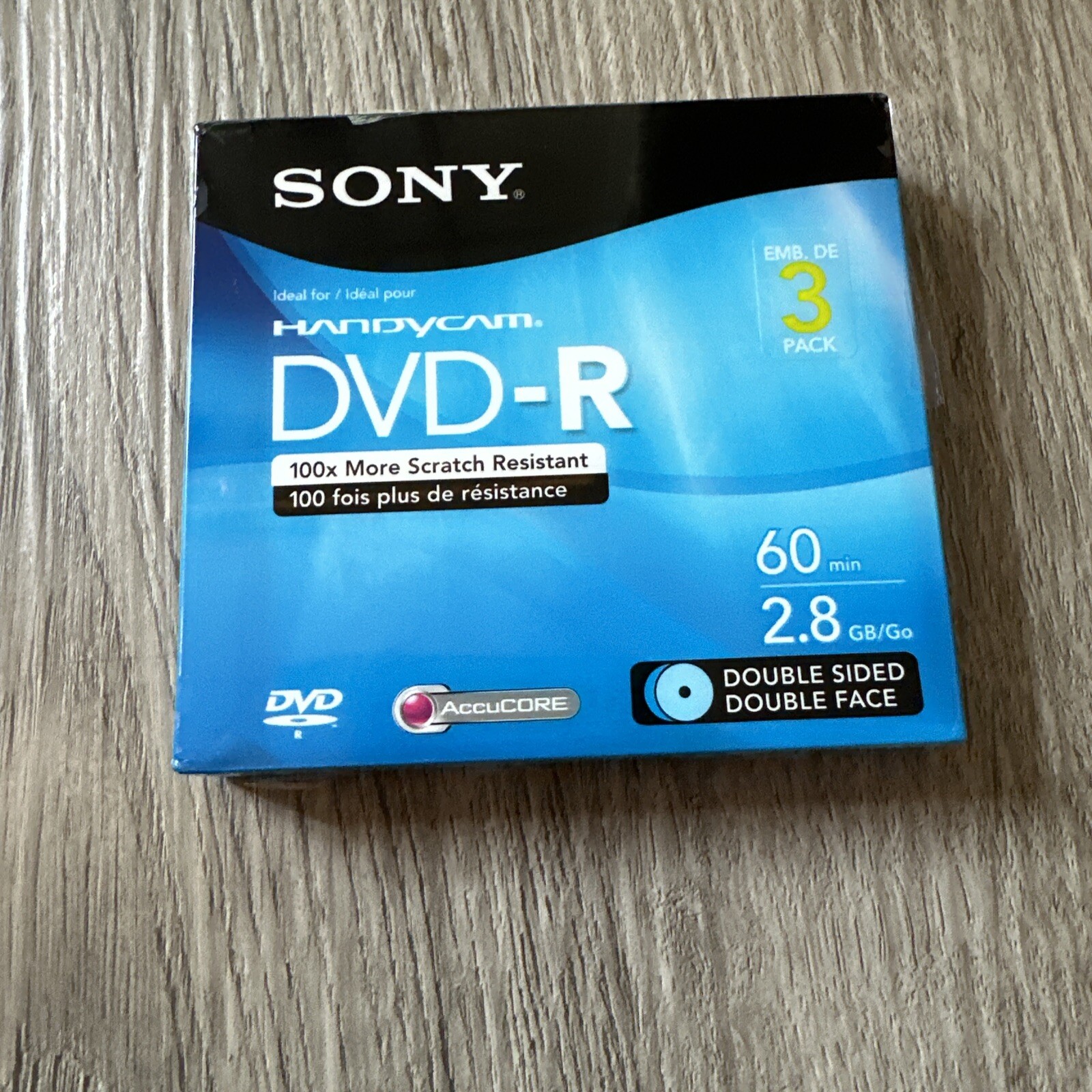 3 Pack Sony Handycam DVD-R Blank Mini Discs 60 min 2.8 GB Double Side ...