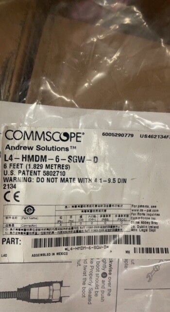 CommScope L4-HMDM-6-SGW-D 6ft Sureflex LDF4-50 4.3-10 Male to 4.3-10 ...