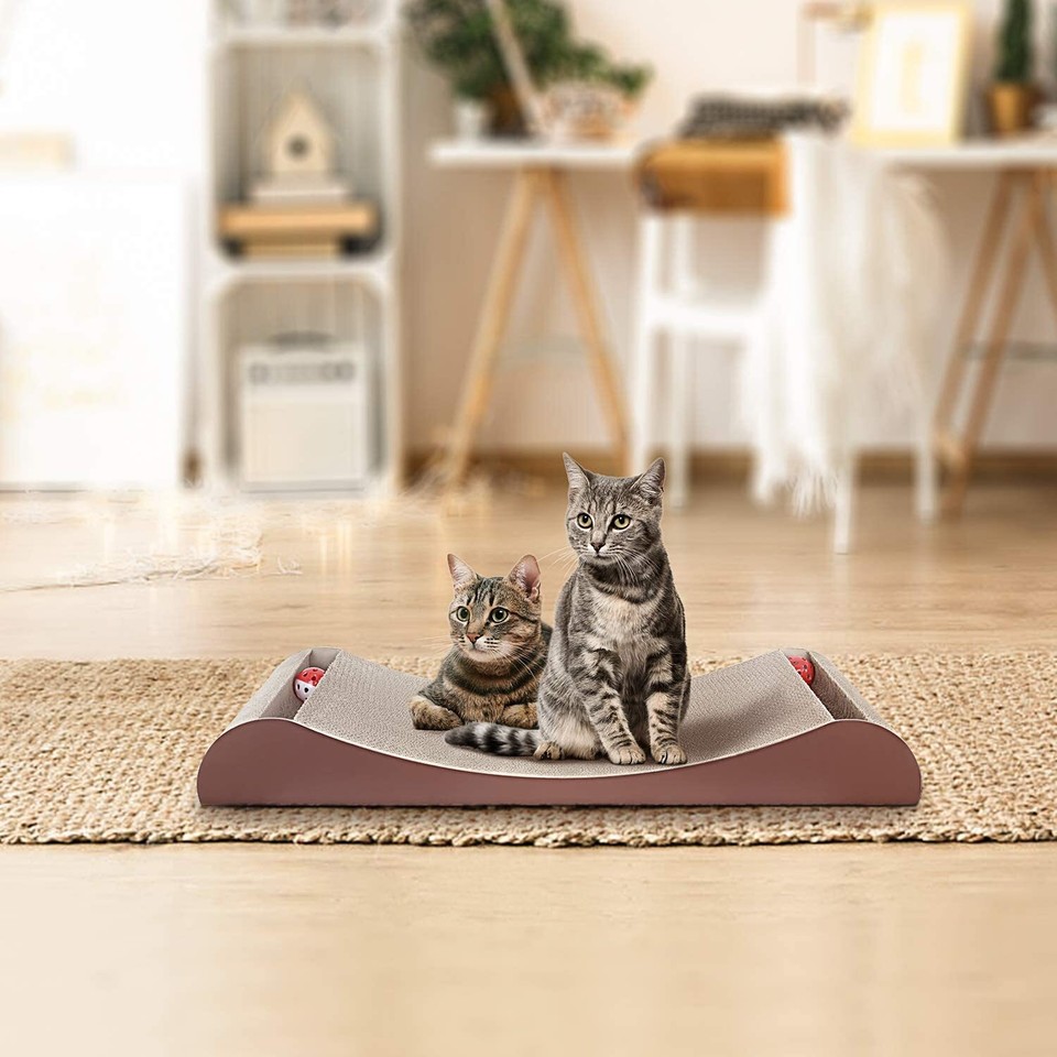 ScratchMe Triangle Cat Scratch Post & Scratching Board Prevents ...