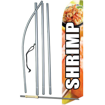 Shrimp Flag with Flag Pole and Spike | eBay