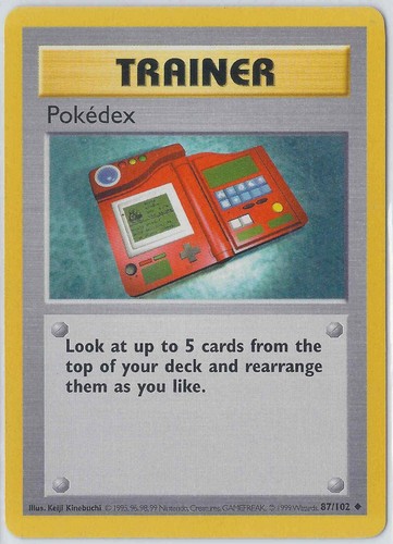 Pokedex 87/102 Base Set Shadowless Uncommon 1999 Vintage WotC Pokemon ...