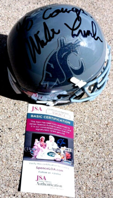 MIKE LEACH SIGNED Mini Helmet JSA COA WASHINGTON STATE COUGARS | eBay