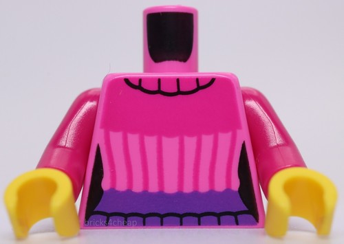 Lego Dark Pink Minifig Female Torso Sweater Magenta Arms | eBay