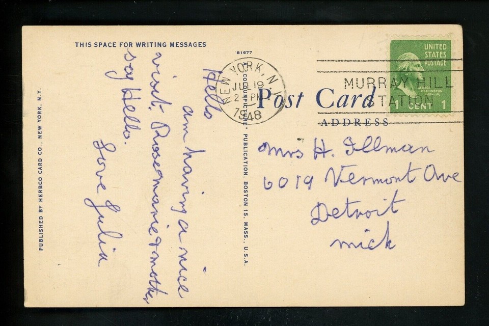 New York City NY postcard Radio City Music Hall Colourpicture | eBay