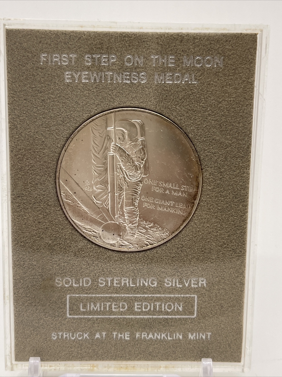 Franklin Mint First Step On The Moon 1969 Eyewitness Sterling Silver ...