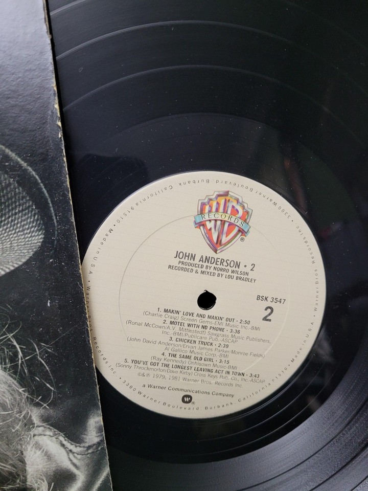 John Anderson Vinyl Record John Anderson 2 1981 Country Album Warner ...