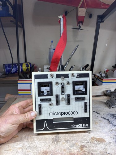 Working Ace Micropro 8000 Two Stick R/c Transmitter For Balsa Model ...